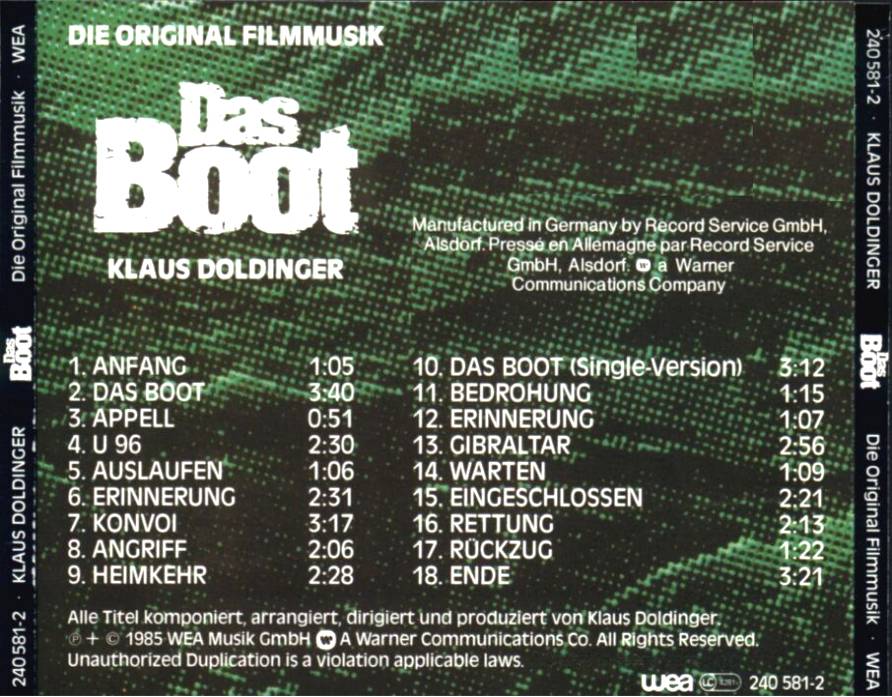 Das Boot : Back | CD Covers | Cover Century | Over 1.000.000 Album Art ...